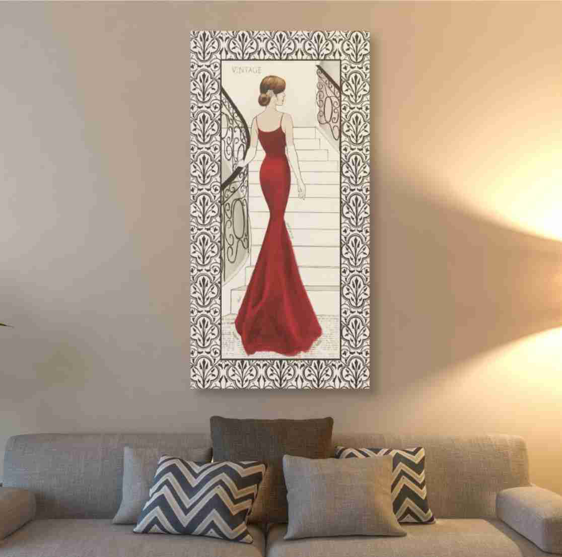 Epic Graffiti La Belle Rouge With Floral Cartouche Border by - Wrapped Canvas Graphic Art | Wayfair